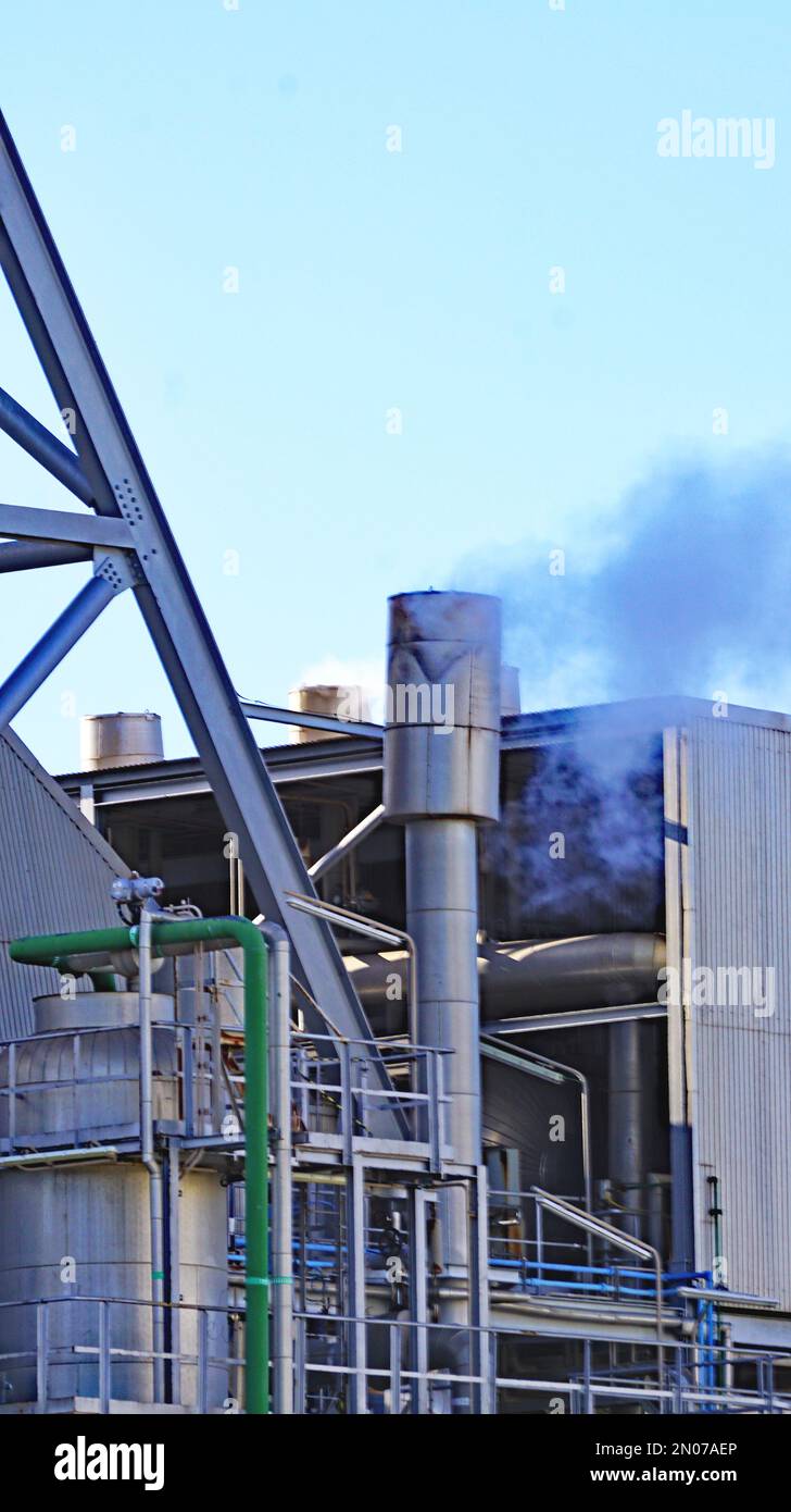 Detail of smoke outlet in the thermal power station of Sant Adria del ...