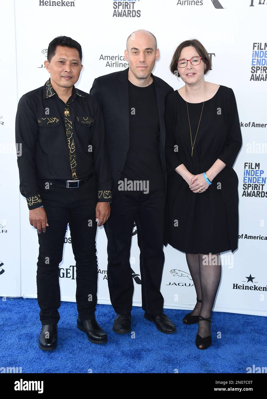Adi Rukun, from left, Joshua Oppenheimer, and Signe Byrge Sorensen ...