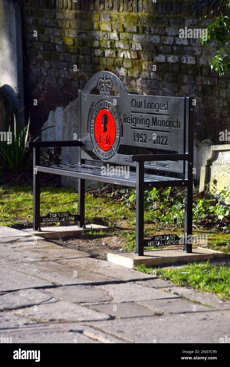 The winter sunshine projecting shadows from a newly placed ...