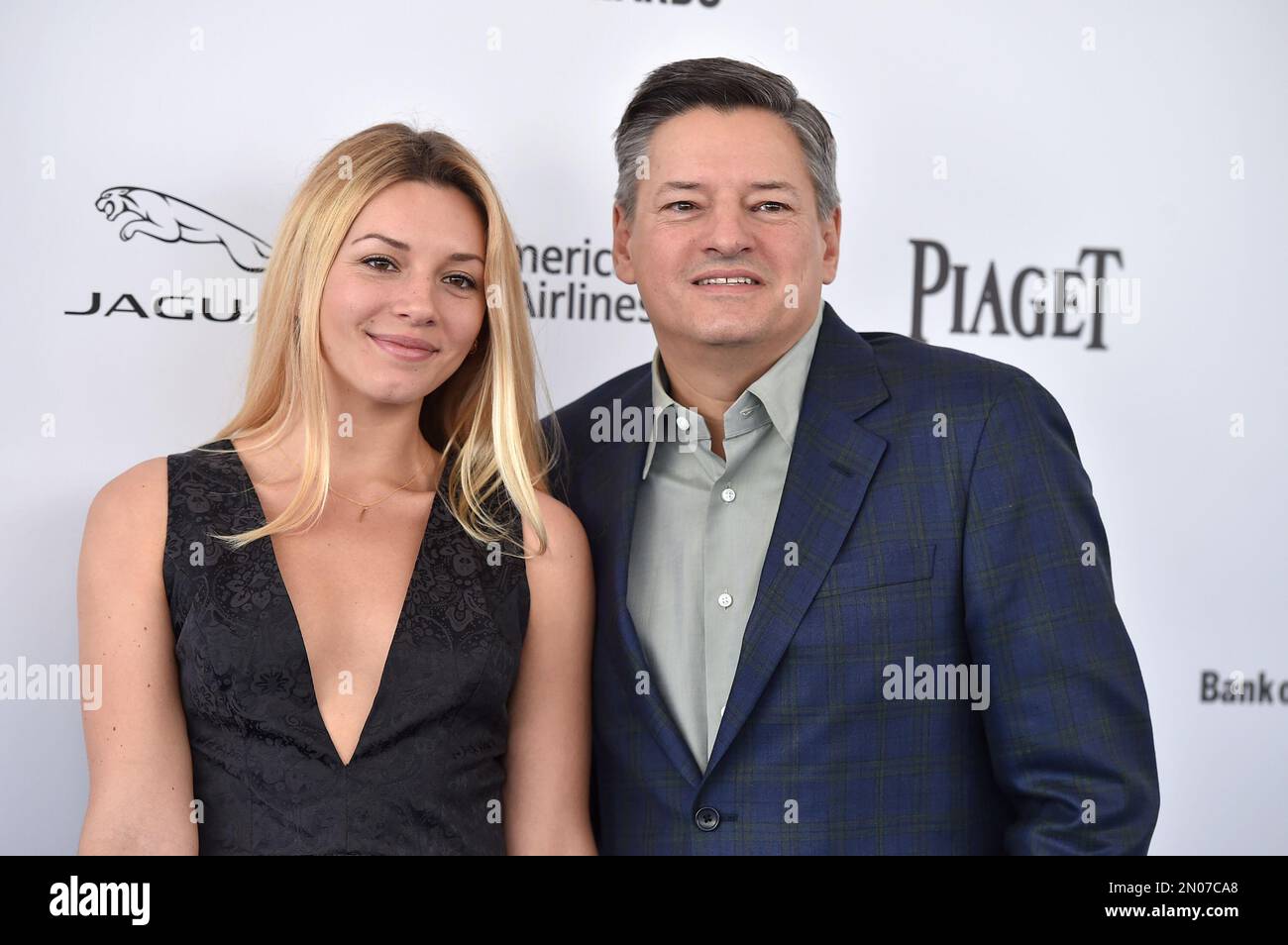 Ted Sarandos, right, and Sarah Sarandos arrive at the Film Independent ...