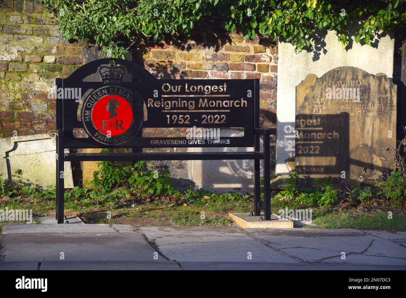 The winter sunshine projecting shadows from a newly placed ...