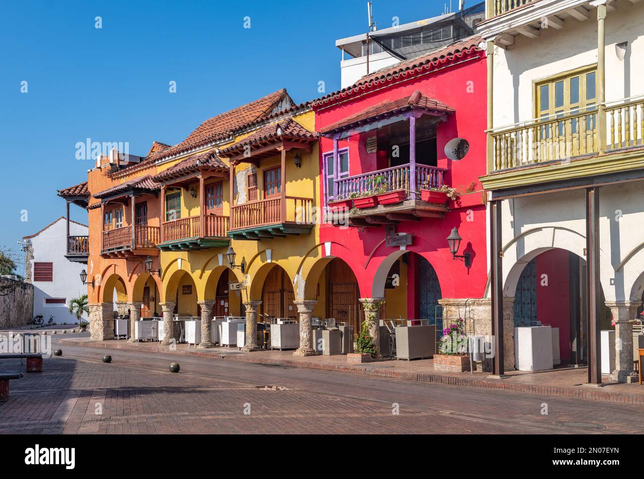 Streets of Cartagena. Cartagena’s colonial walled city and fortress ...