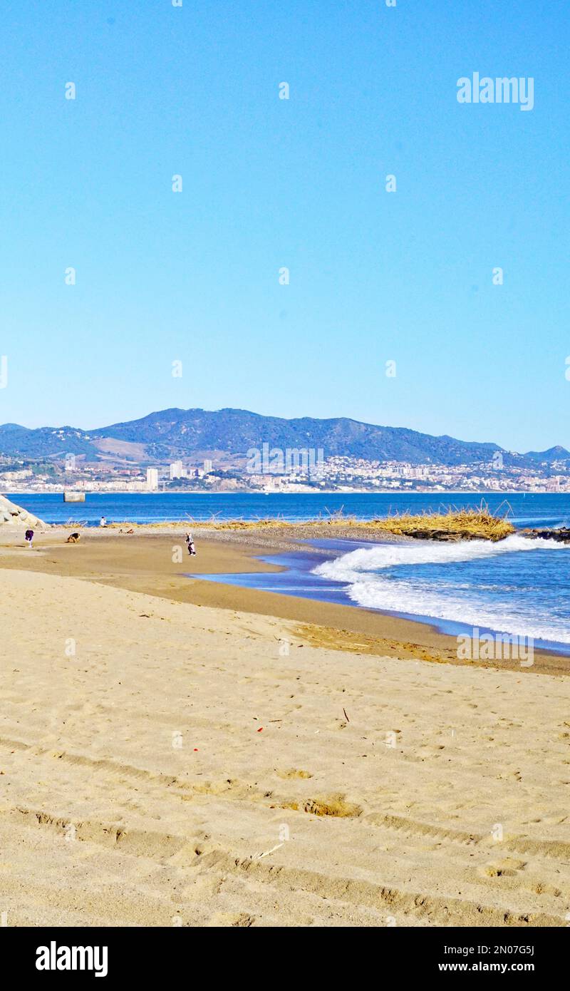 Gardens and beach of Sant Adria del Besos, Barcelona, Catalunya, Spain ...