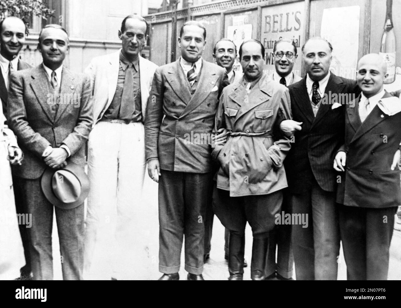 Count Ciano, center, and General Starace next to him on the right ...