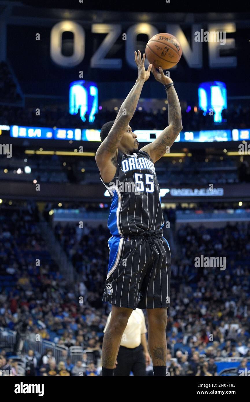 Orlando Magic guard Brandon Jennings (55) goes up for a shot during the ...