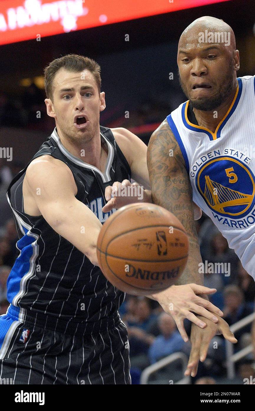Orlando Magic forward Jason Smith, left, and Golden State Warriors ...