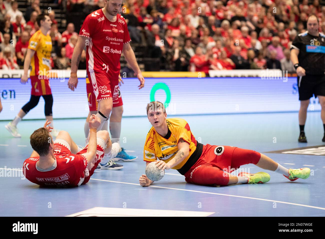 Aalborg, Denmark. 04th Feb, 2023. Emil Madsen (11) of GOG seen in the ...