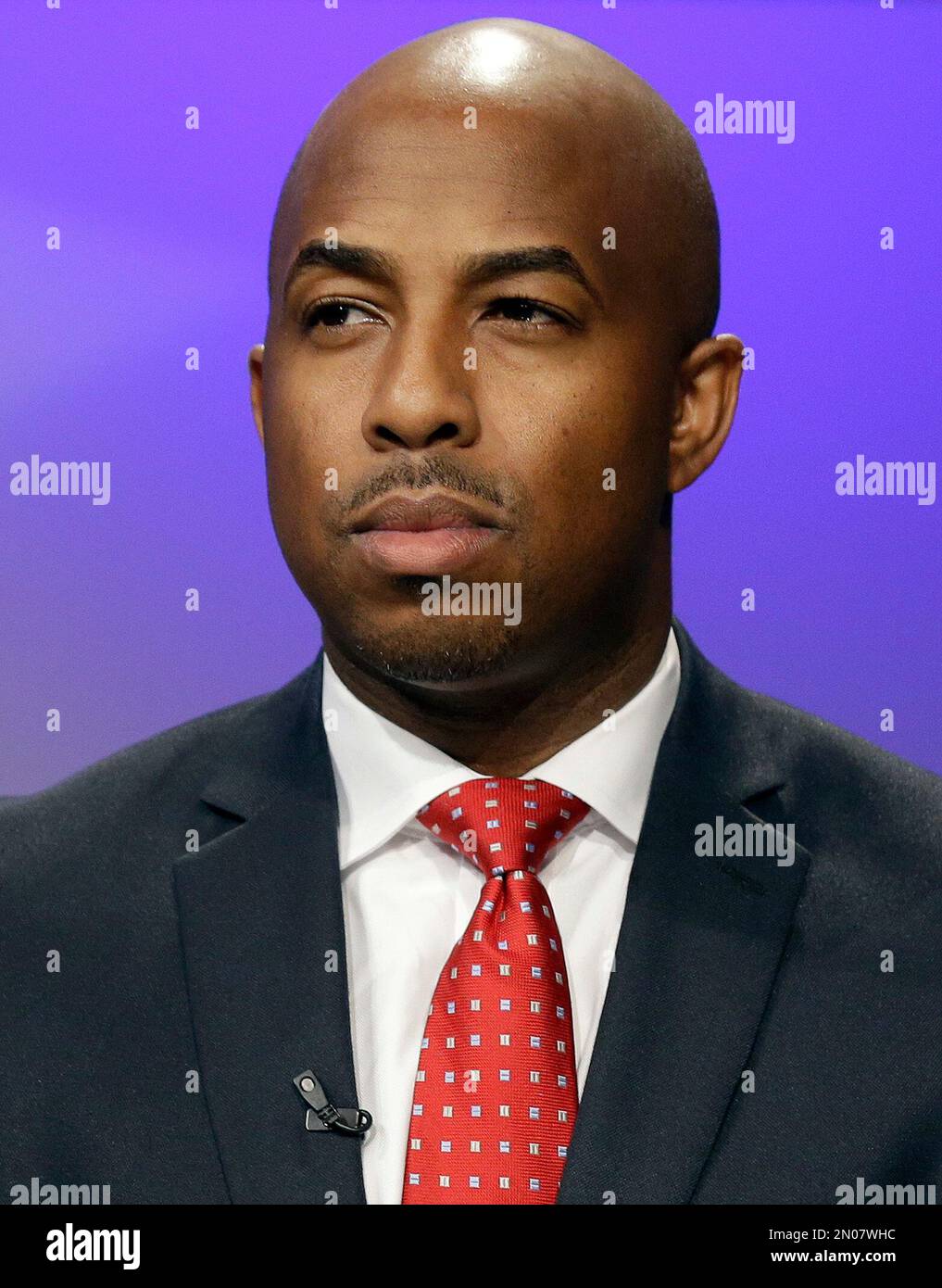 North Carolina Democratic U.S. Senate candidate Chris Rey listens ...