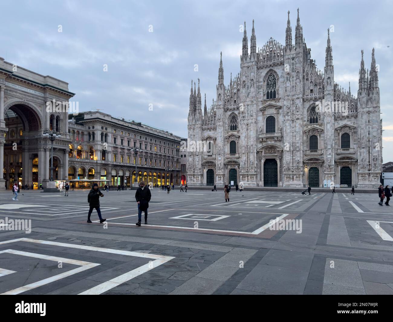 the Duomo of Milan and it's square, Milan, Italy Stock Photo - Alamy