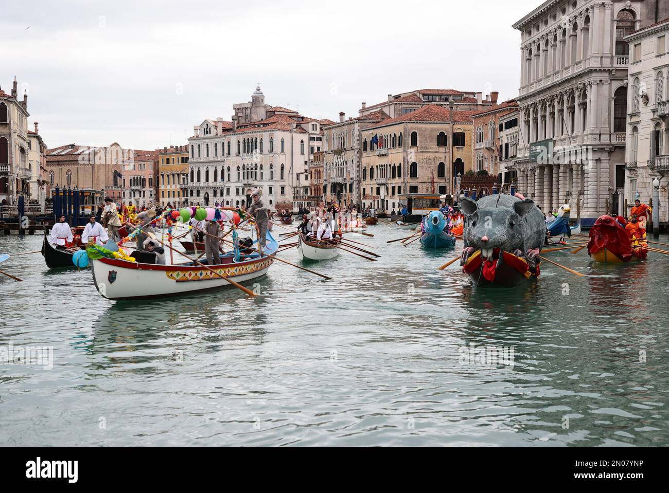 Venice, Italy. 05th Feb, 2023. Masked water procession of the ...