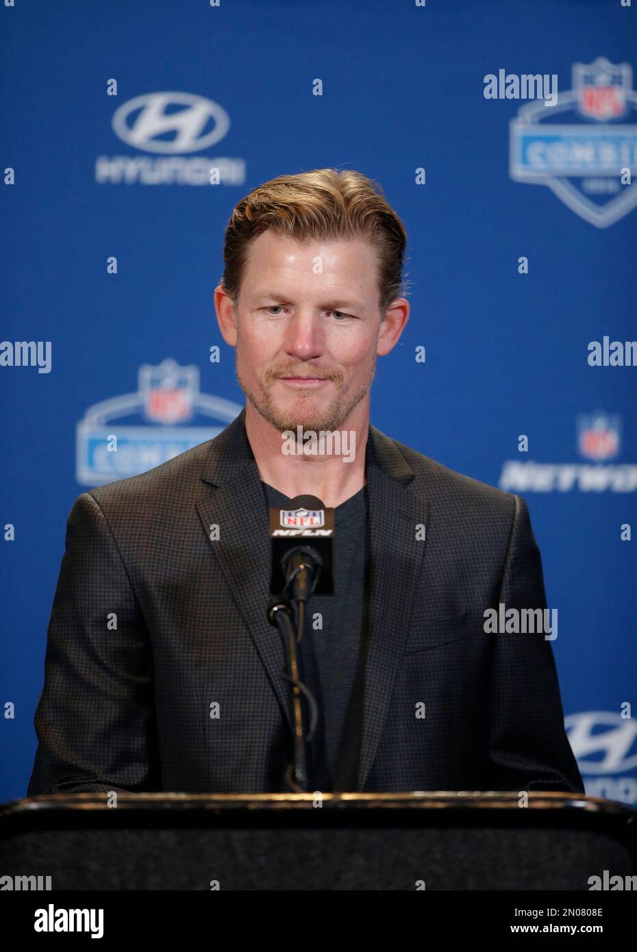 Los Angeles Rams general manager Les Snead responds to a question ...