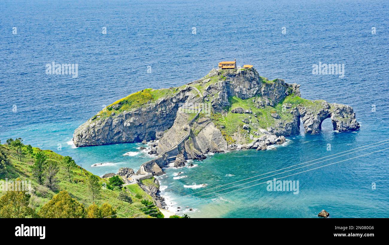 Rock of Gaztelugatxe in Bermeo, Biscay, Basque Country, Spain, Europe ...