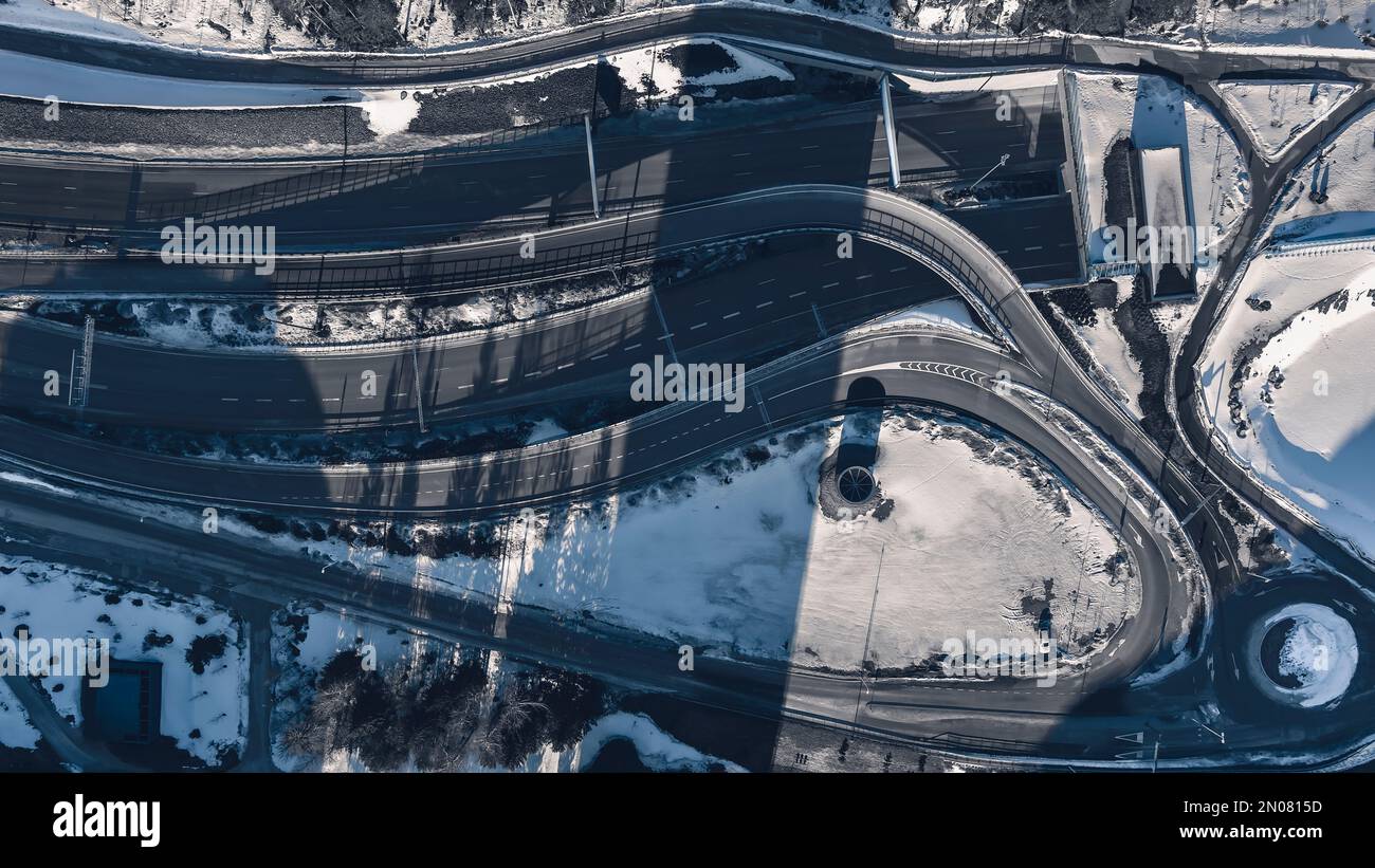 Aerial busy highway junction in hi-res stock photography and images - Alamy