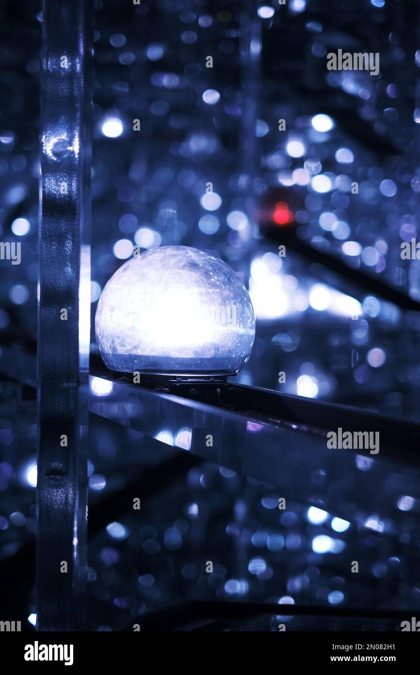 Circular light spots in installation art Stock Photo - Alamy