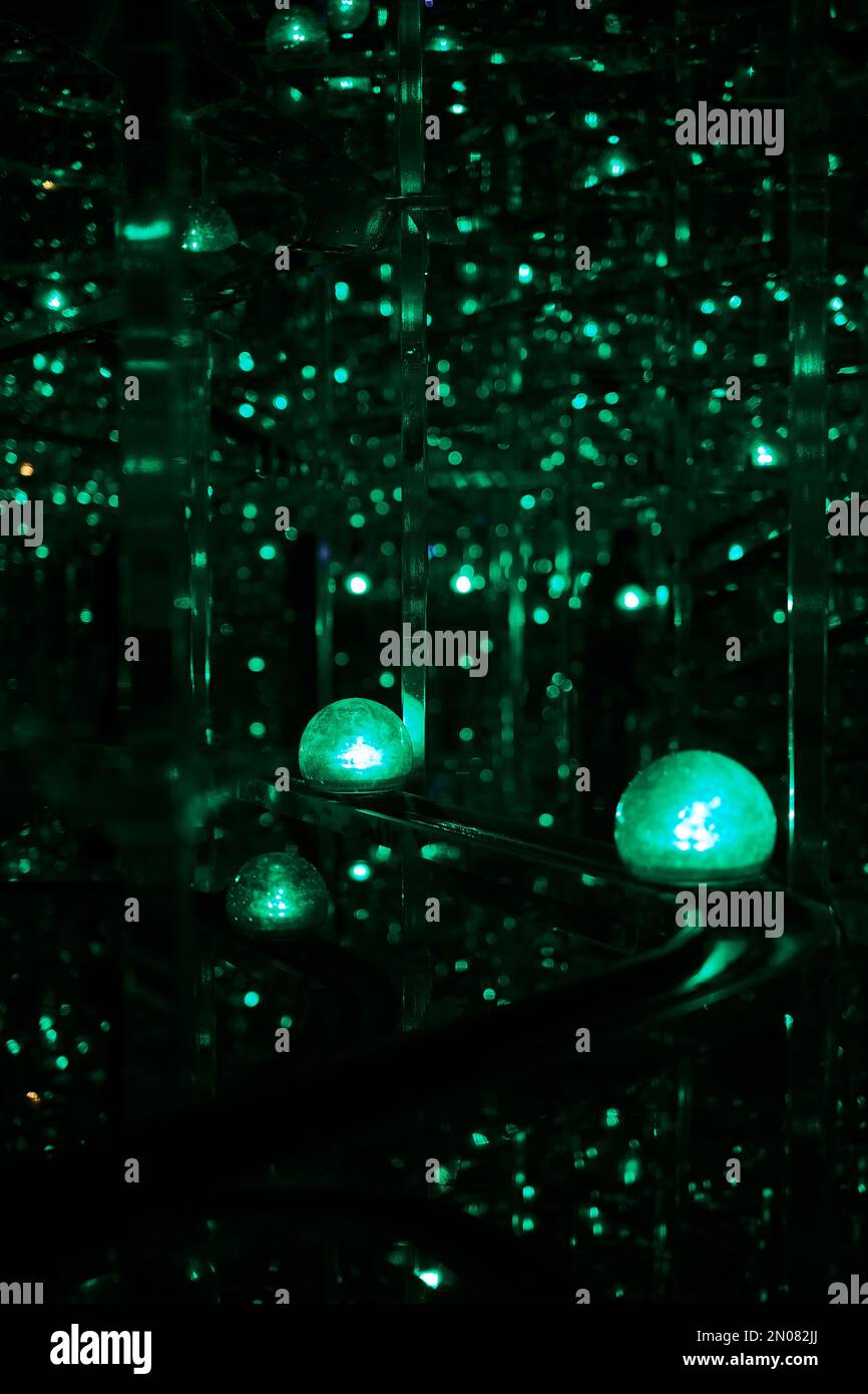 Circular light spots in installation art Stock Photo - Alamy