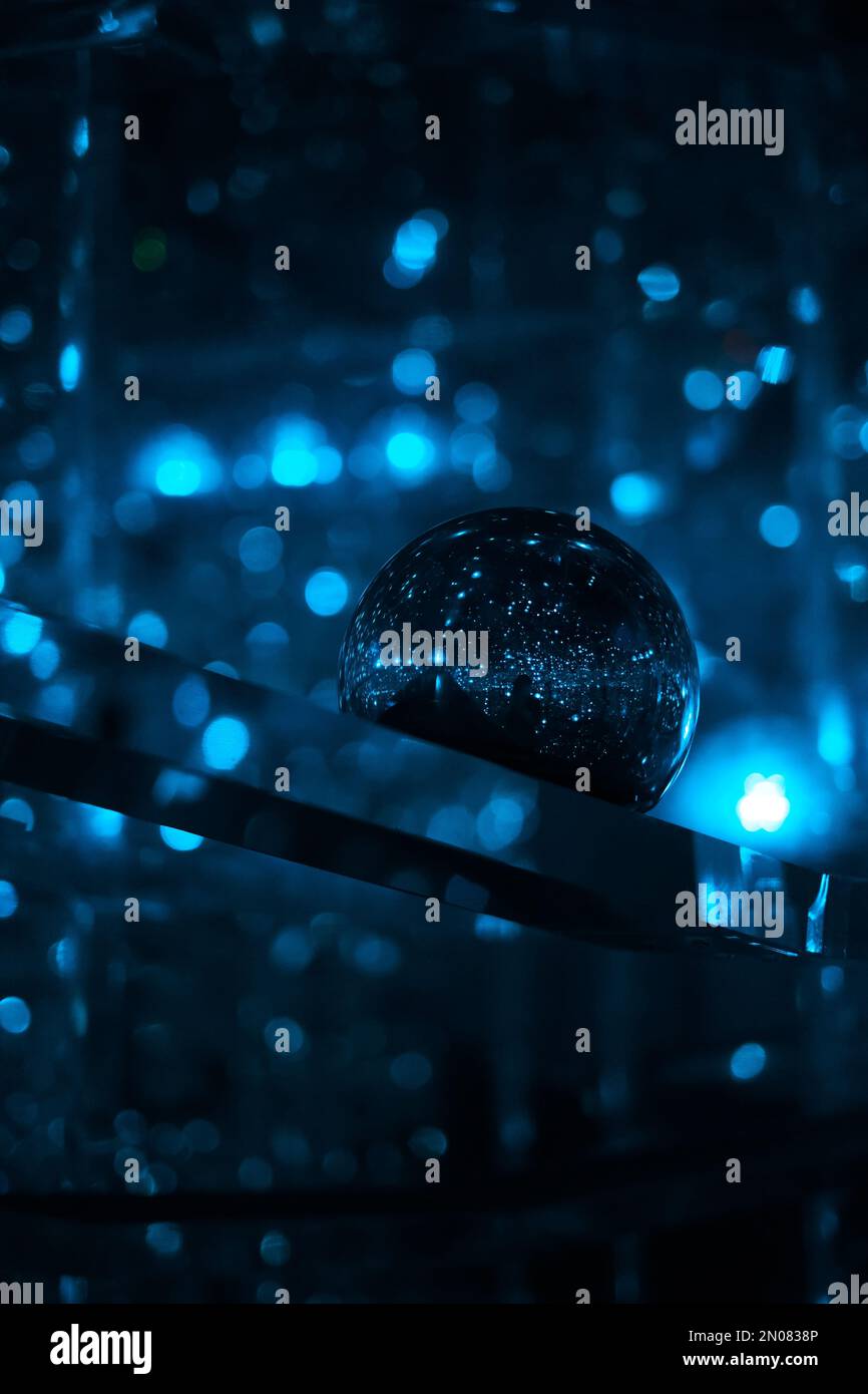 Circular light spots in installation art Stock Photo - Alamy