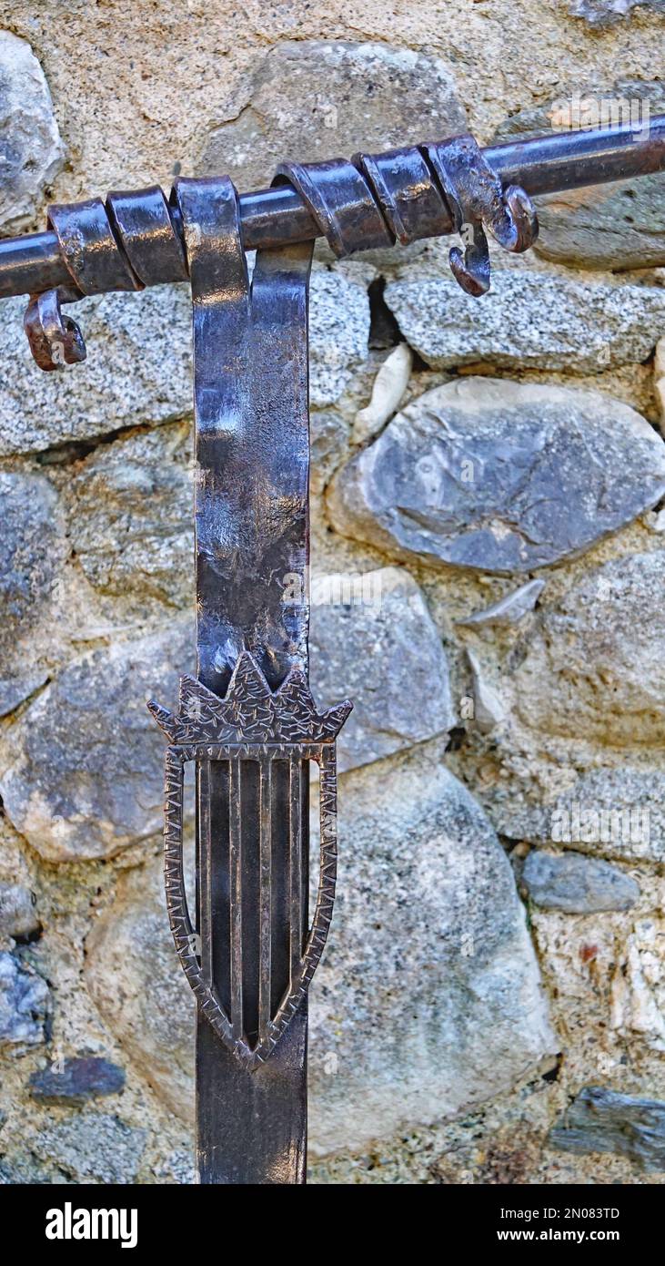 Detail of the forged railing in Piera, Barcelona, Catalunya, Spain ...