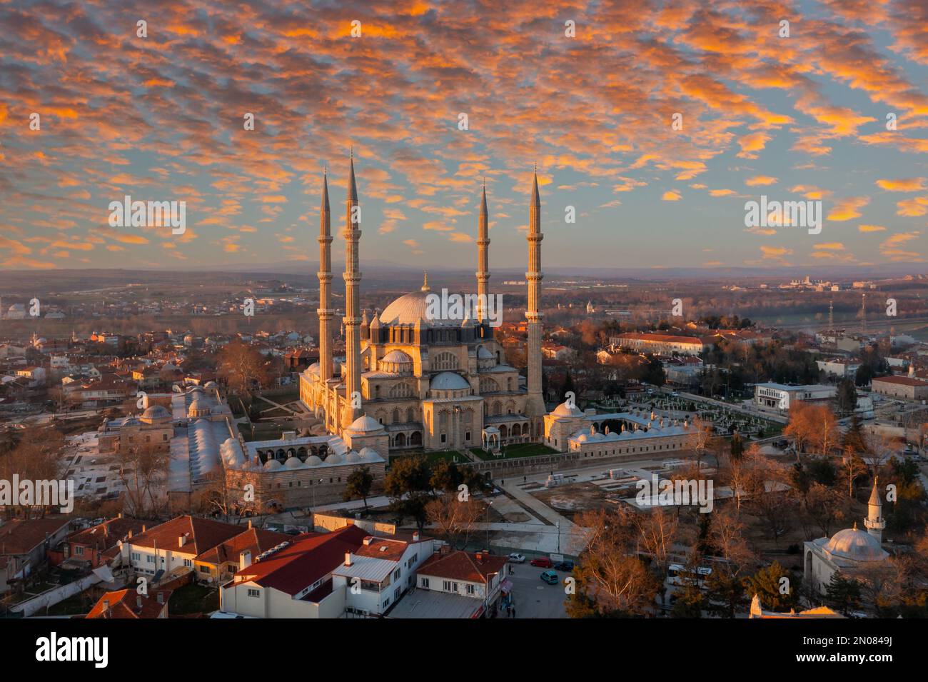 Selimiye Mosque exterior view in Edirne City of Turkey. Edirne was ...