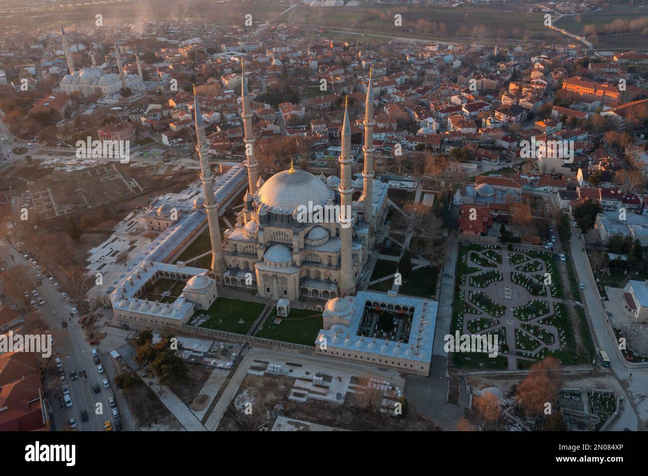 Selimiye Mosque exterior view in Edirne City of Turkey. Edirne was ...