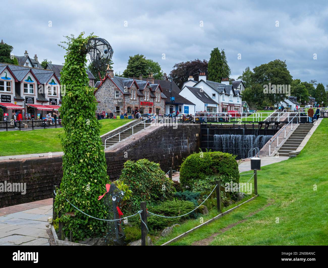 Canal locks of the village Fort Augustus in the Scottish Highliands ...