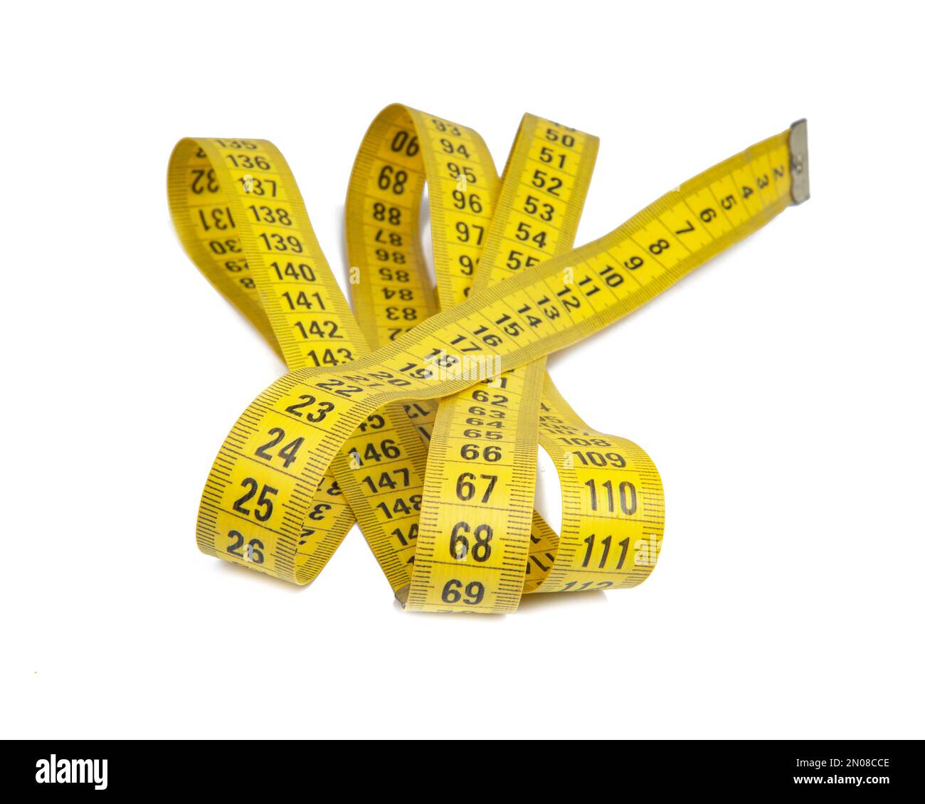 Measuring tape centimeter long isolated on the white background Stock ...