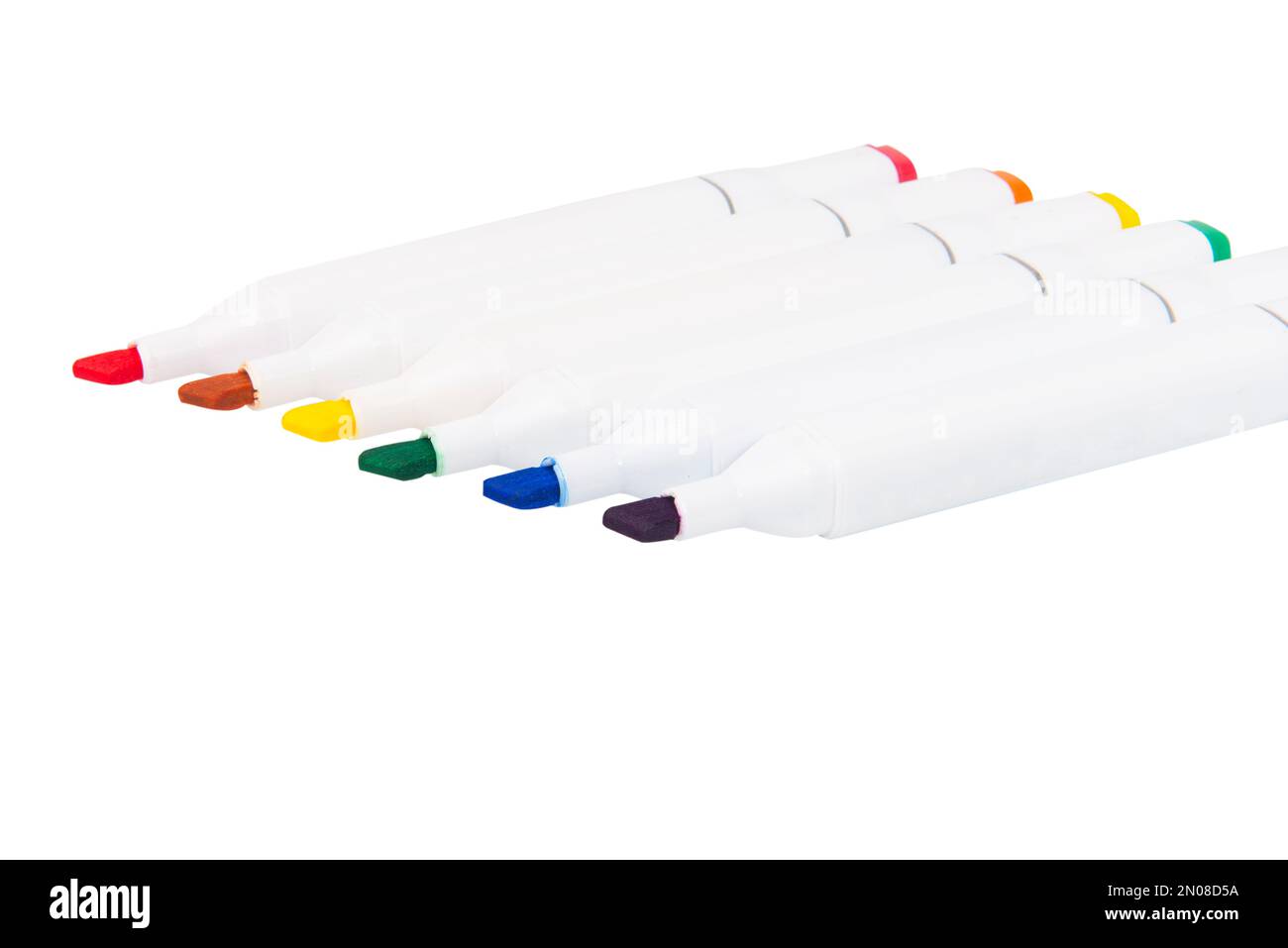 Marker pens for sketching multicolor isolated on the white background ...