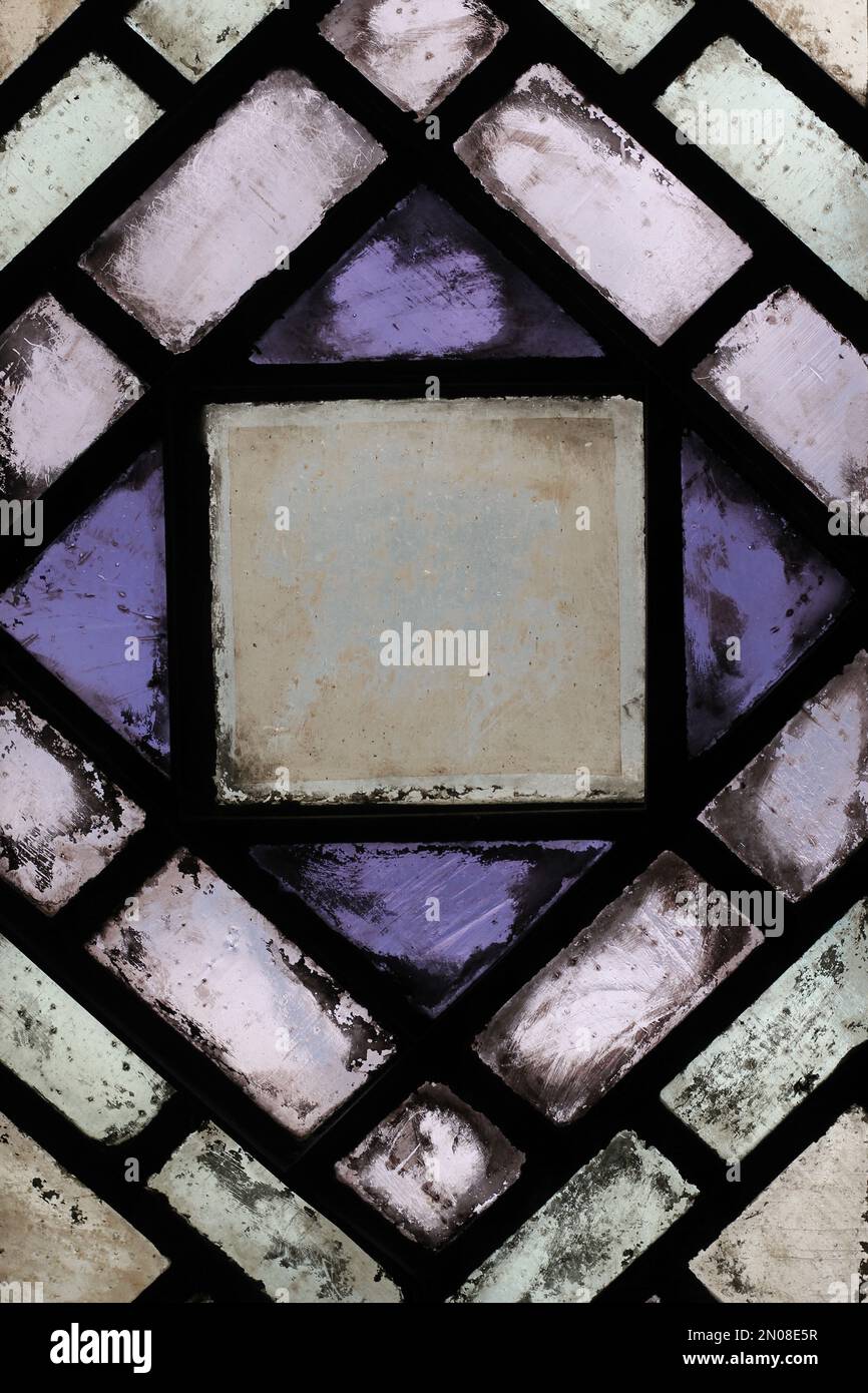 Geometric shapes of a beautiful medieval stained glass window Stock ...