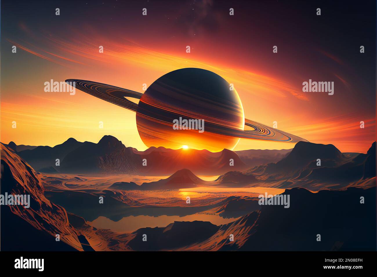 Red saturn sky hi-res stock photography and images - Alamy