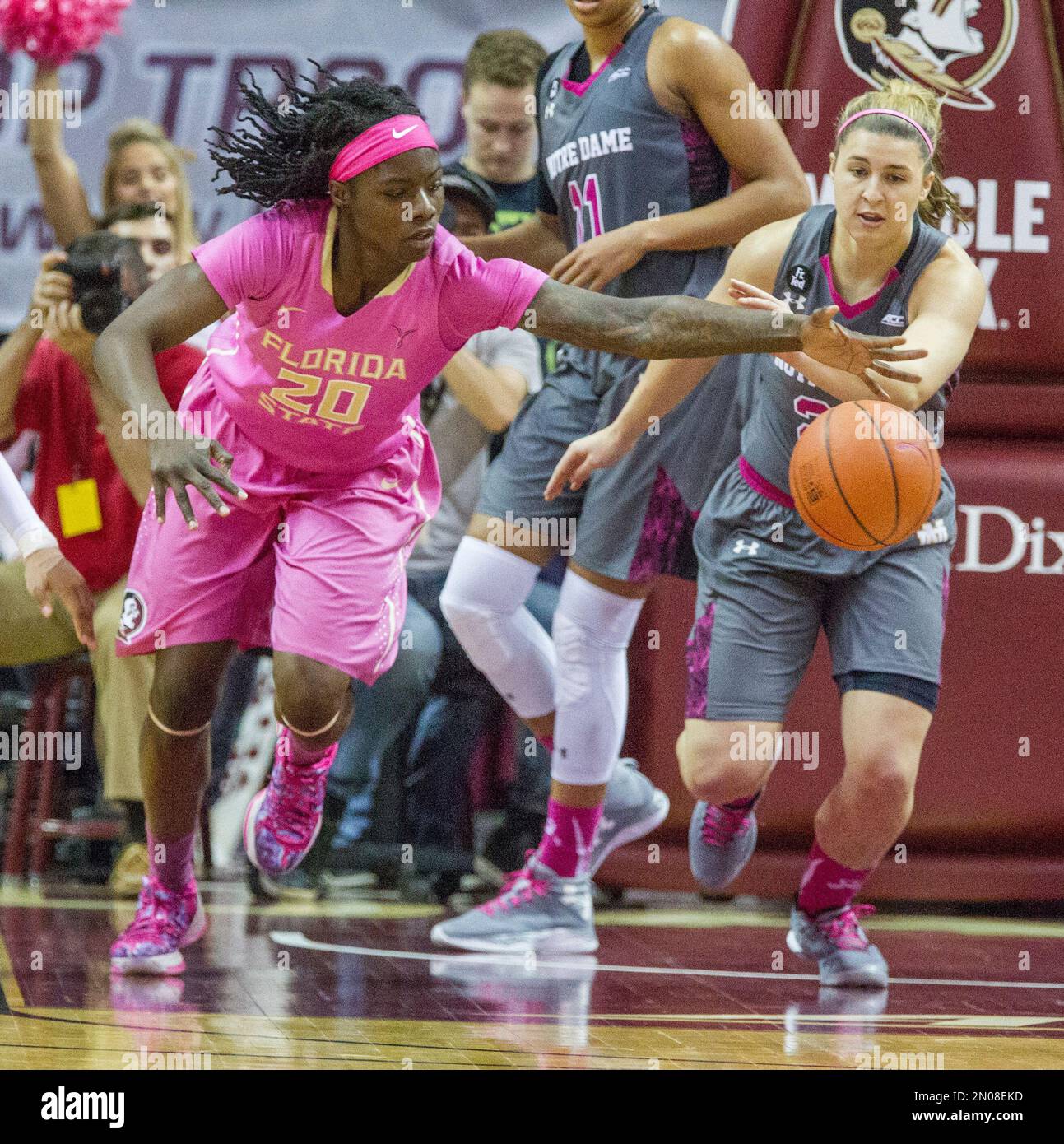 Florida State forward Shakayla Thomas and Notre Dame guard Hannah ...