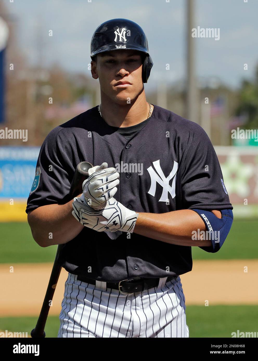 New York Yankees outfielder Aaron Judge during a spring training ...