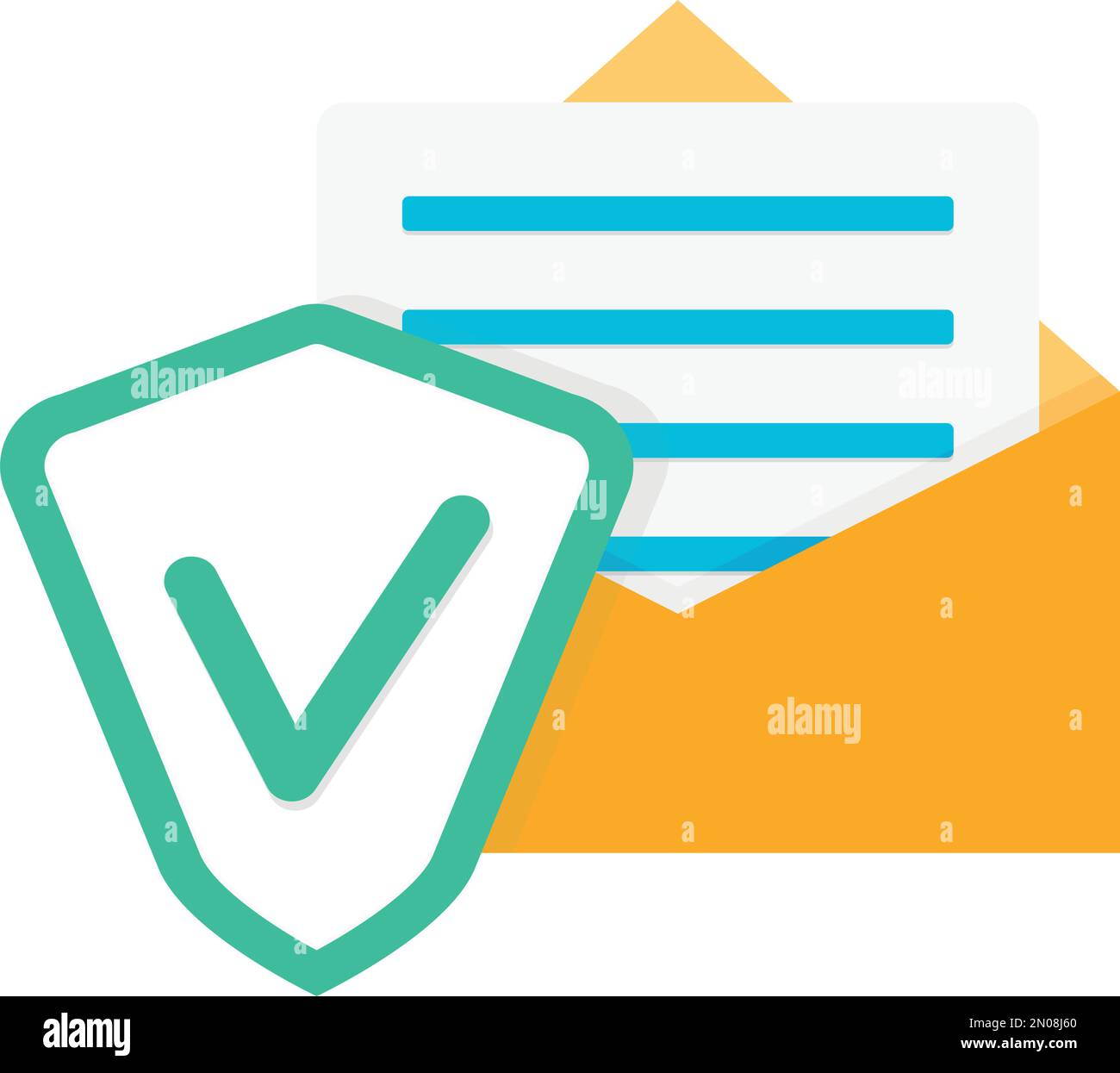 Icon of safety for email, protect and firewall, secure communication ...