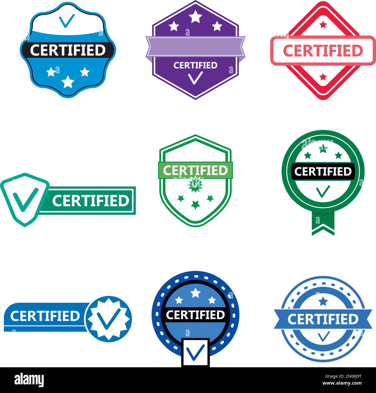 Certified product and partner of label and badge of collection. Vector ...