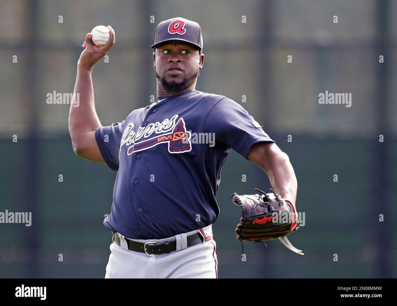 Atlanta Braves relief pitcher Arodys Vizcaino throws during a spring ...