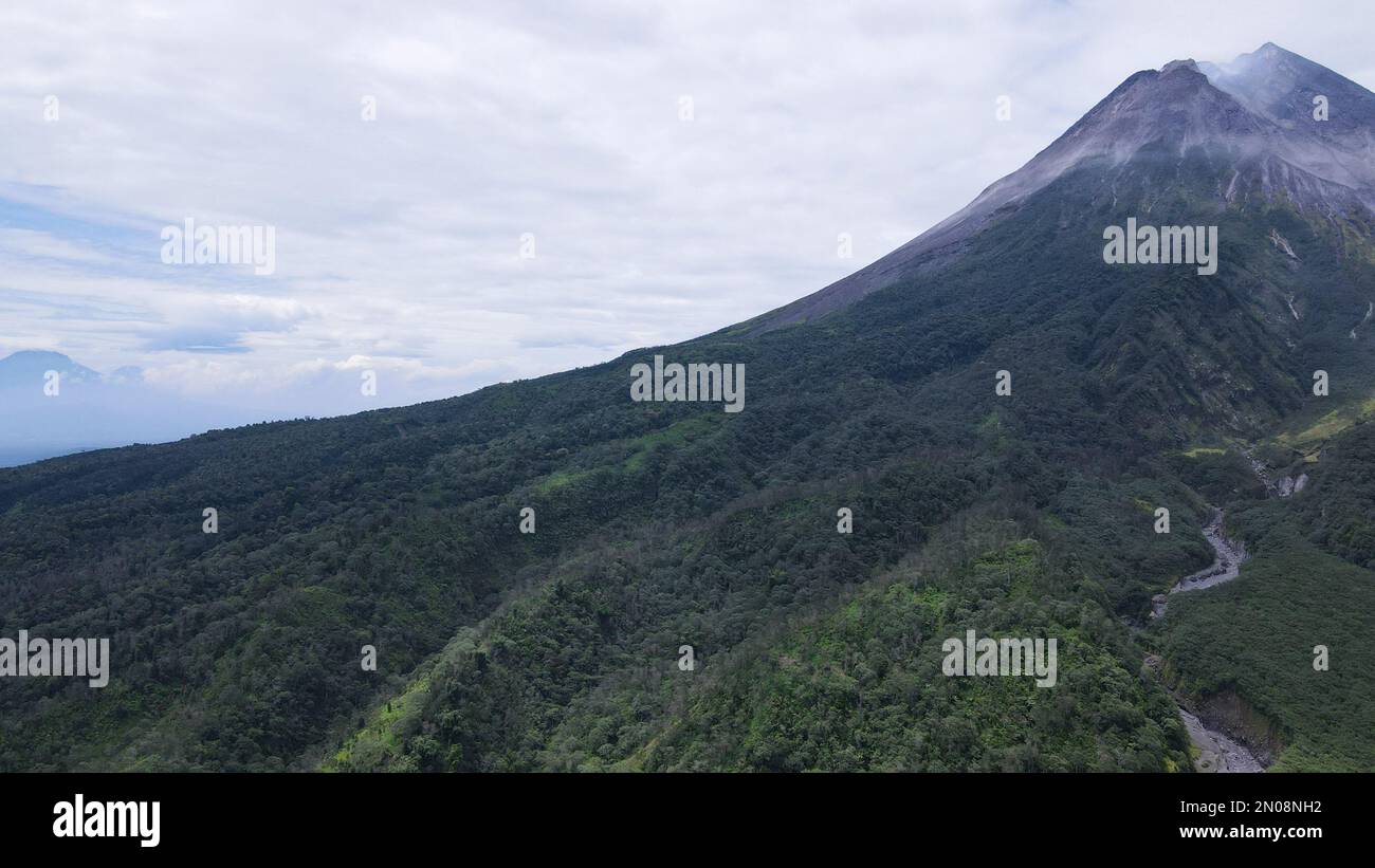 Yogyakarta. 5th Feb, 2023. This aerial photo taken on Feb. 5, 2023 ...
