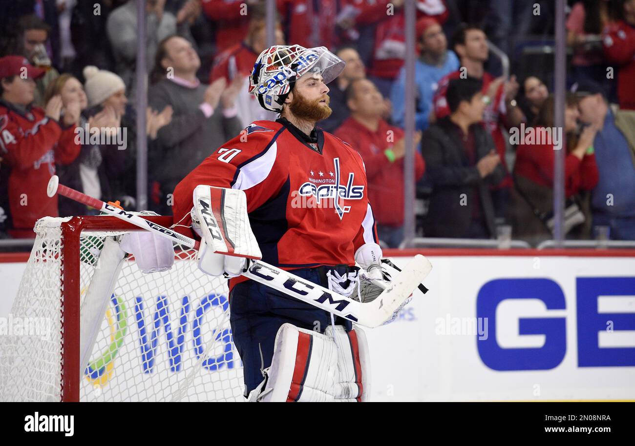 Washington Capitals goalie Braden Holtby (70) looks on during the ...