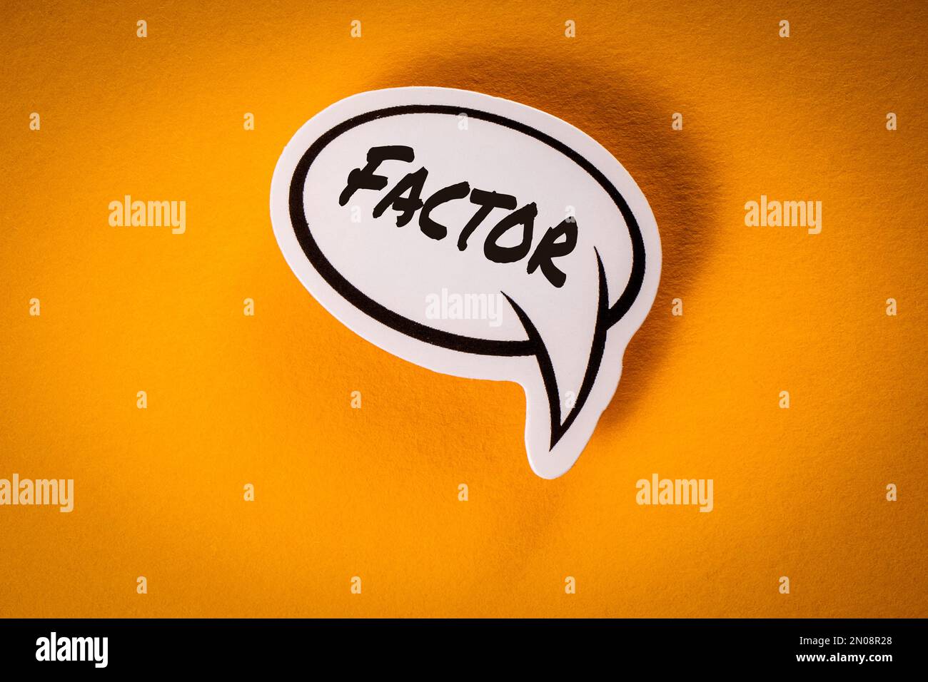 FACTOR concept. Speech bubbles with text on a yellow background Stock ...