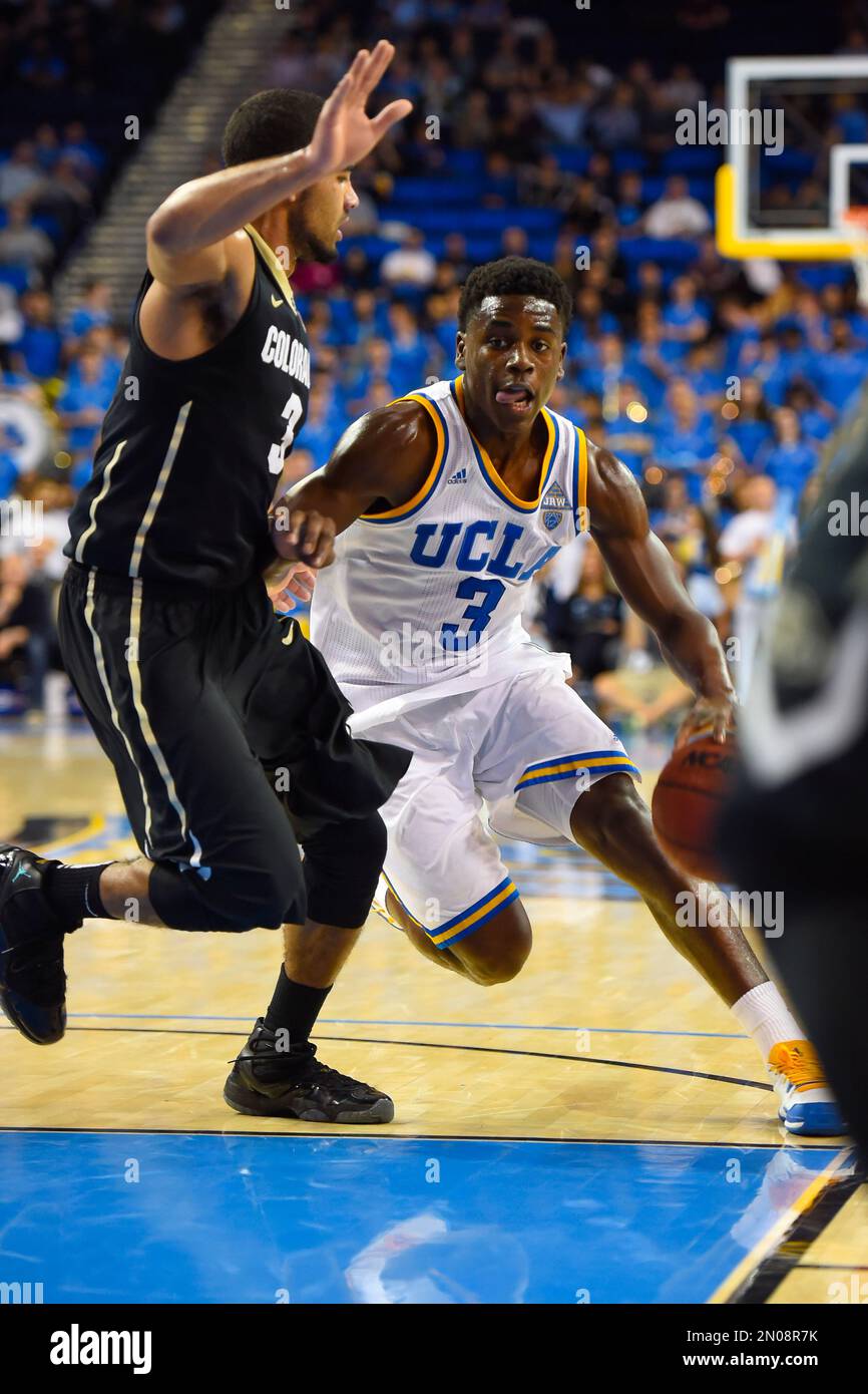 UCLA guard Aaron Holiday (3) drives on Colorado guard Xavier Talton ...