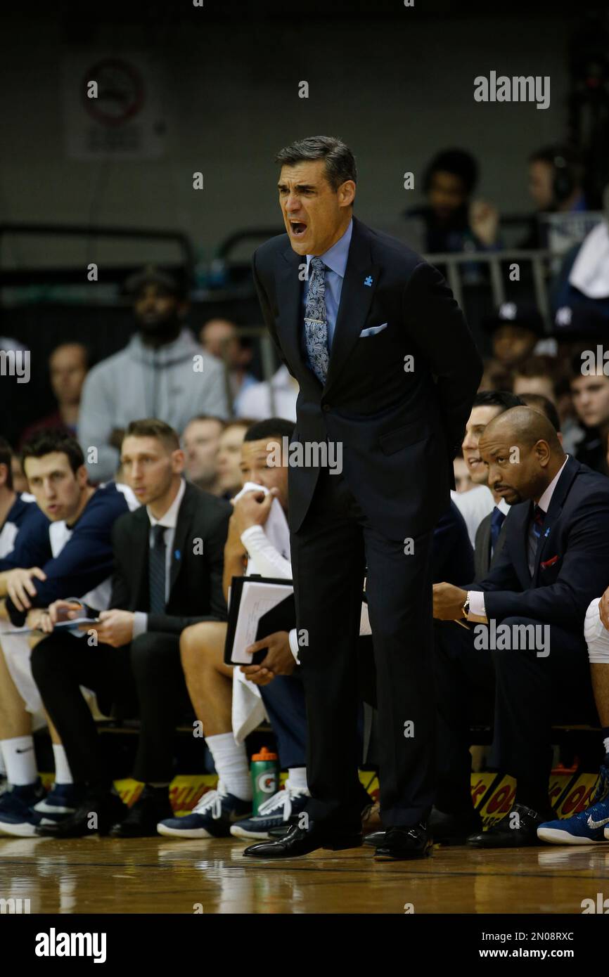 Villanova head coach Jay Wright in action during an NCAA college ...
