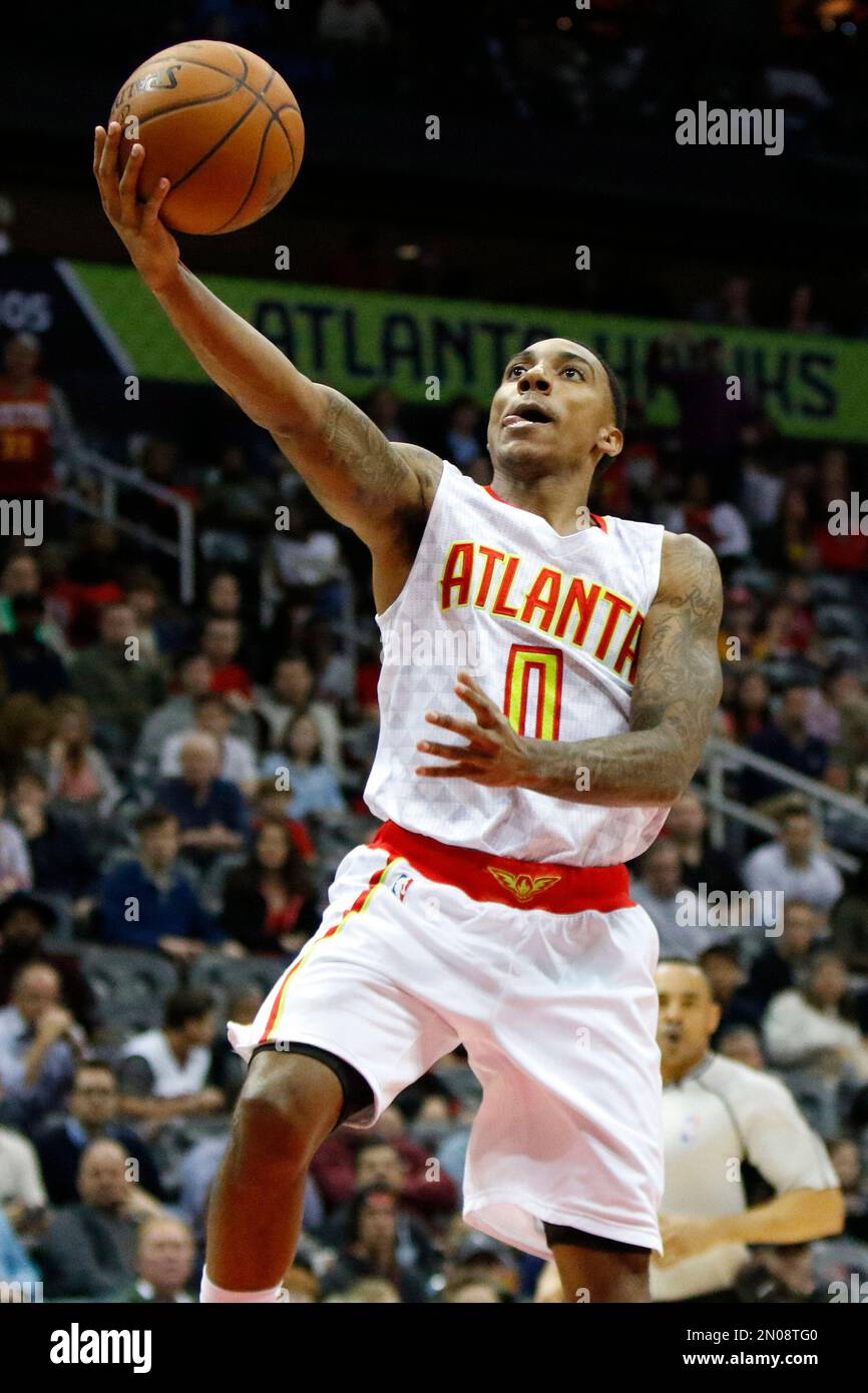 Atlanta Hawks guard Jeff Teague (0) shoots against the Milwaukee Bucks ...