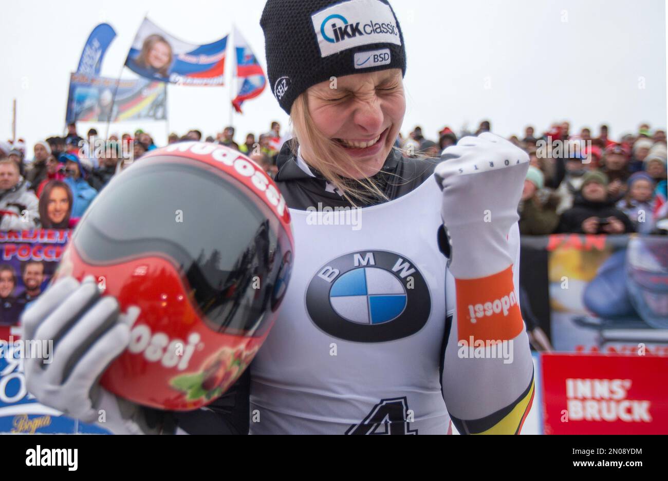 Gold medal winner Tina Hermann of Germany celebrates after the women's ...