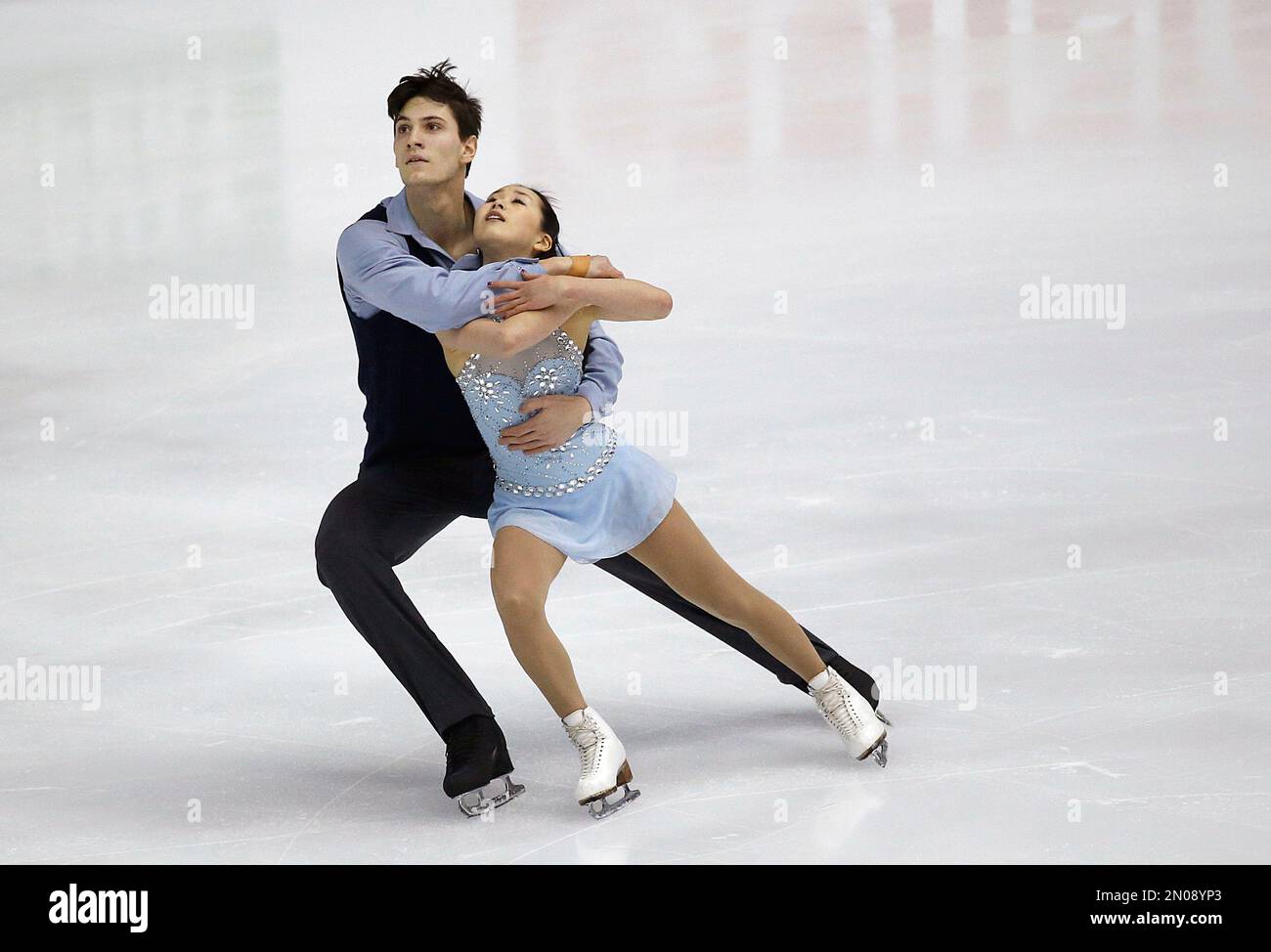 Sumire Suto and Francis Boudreau Audet of Japan perform during the ...