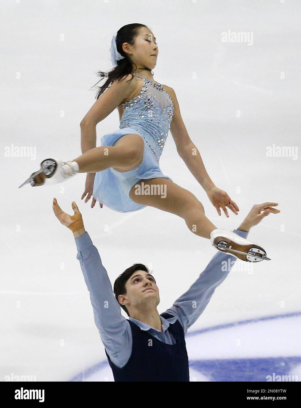 Sumire Suto and Francis Boudreau Audet of Japan perform during the ...