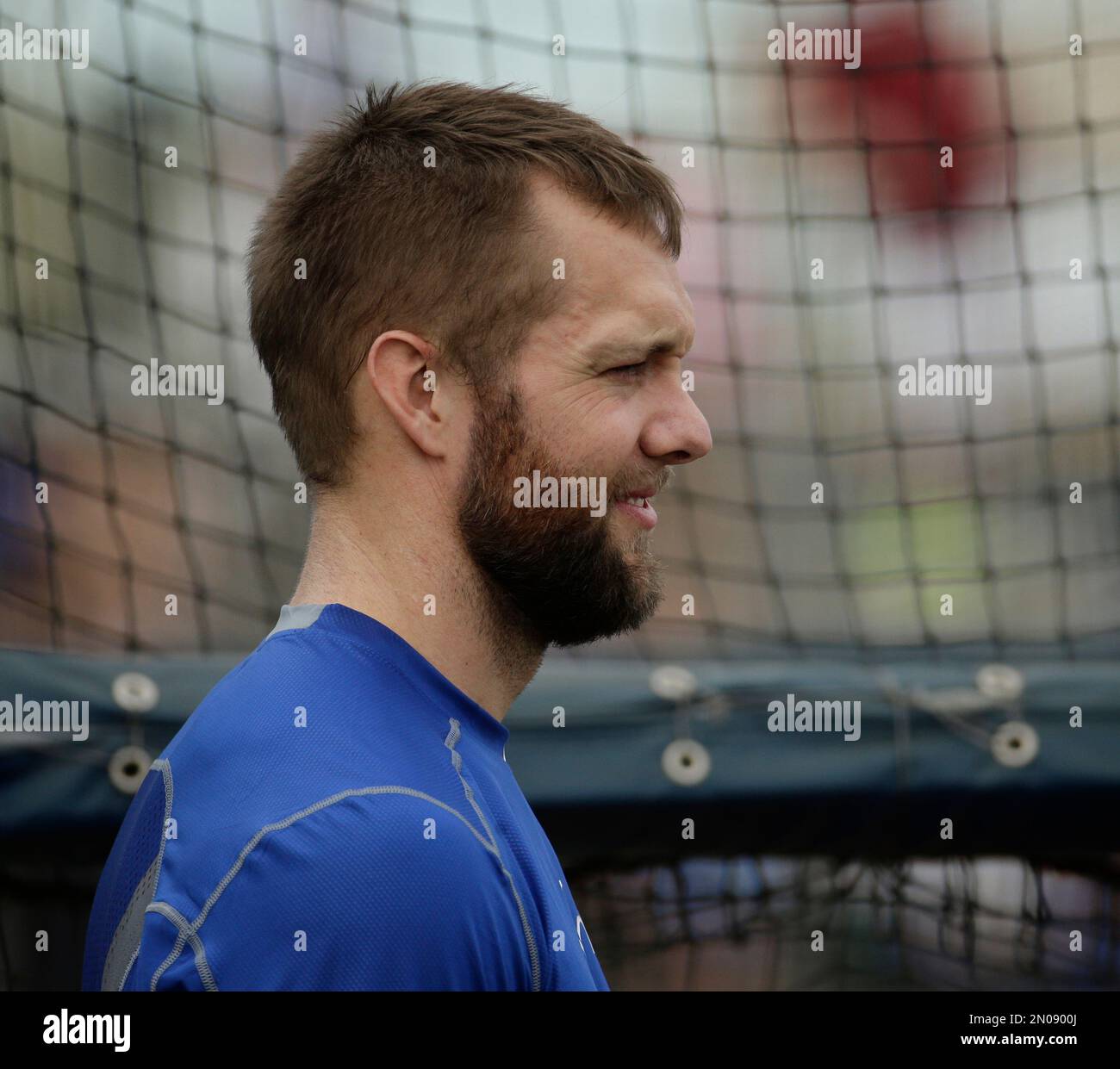 Kansas City Royals' Alex Gordon waits to have batting practice during ...