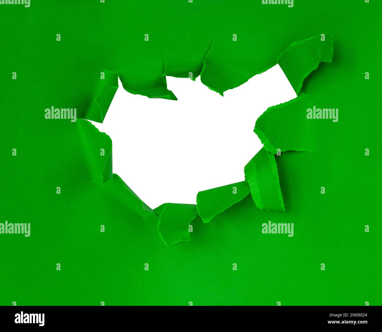 Green torn sheet of paper with whole space for text isolated Stock ...