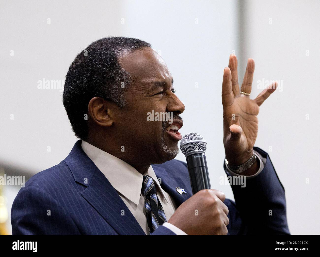 Republican presidential candidate Dr. Ben Carson gestures as he speaks ...