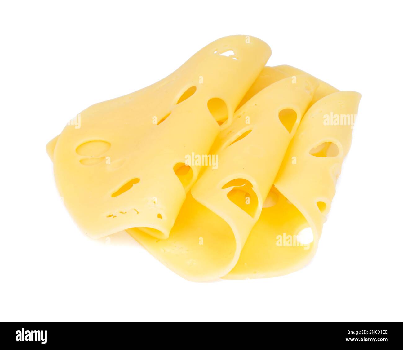 Yellow cheese slices isolated on a white background Stock Photo - Alamy
