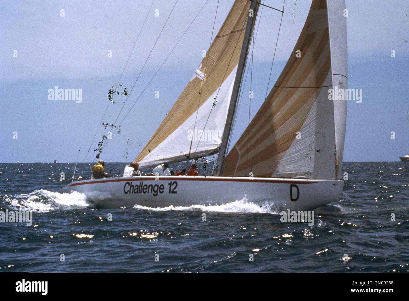 The Australian yacht "Challenge 12" competing in the America's Cup race ...