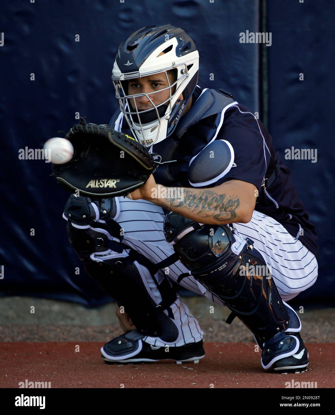 New York Yankees catcher Gary Sanchez during a spring training baseball ...