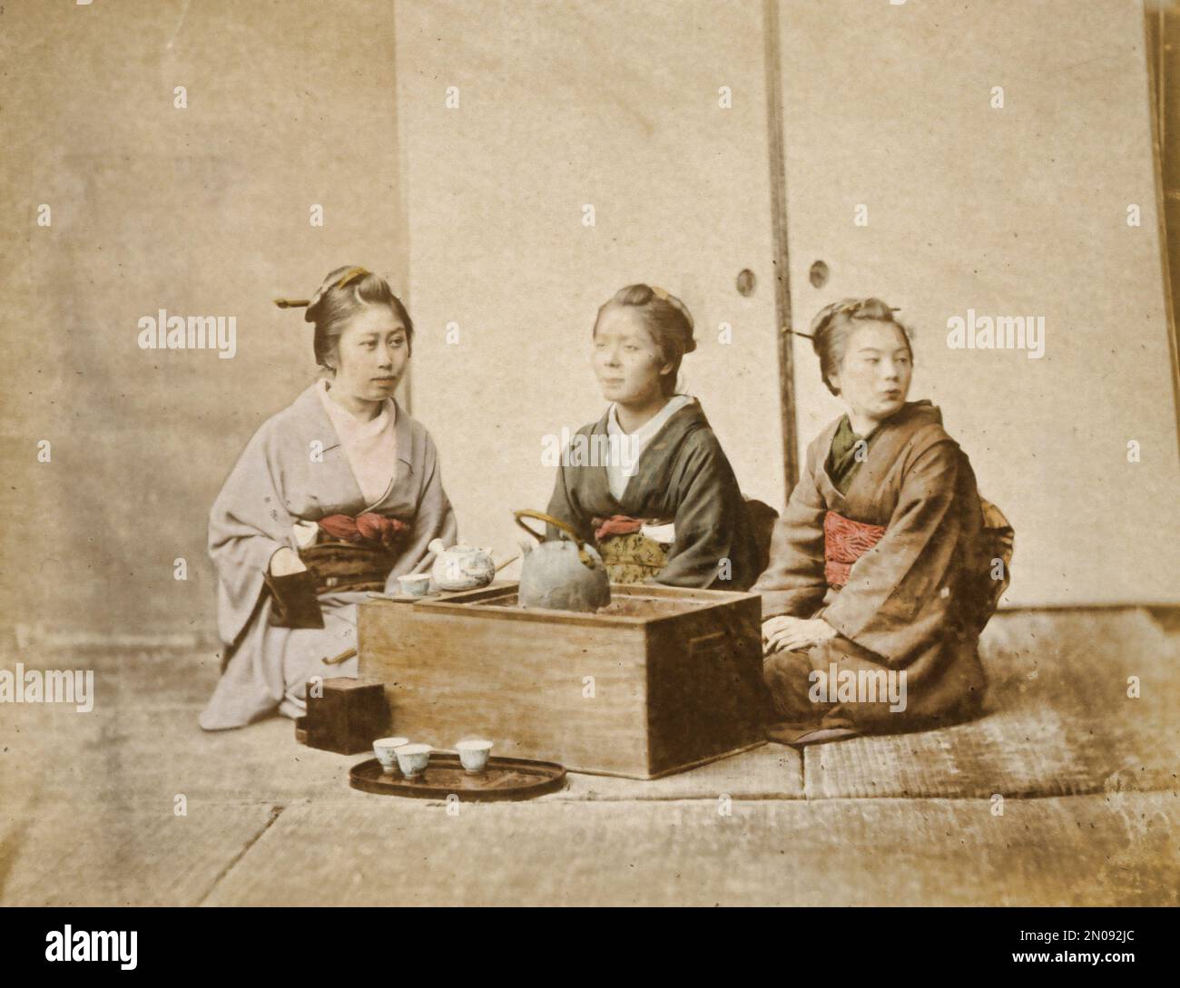 A photograph of Japanese women having tea. Published in Views ...