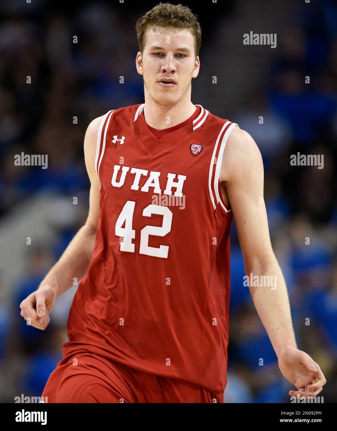Utah forward Jakob Poeltl runs down the court during the second half of ...